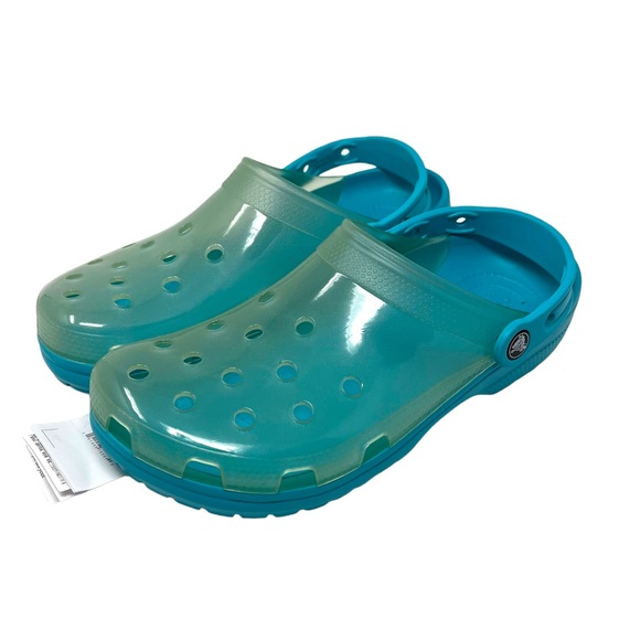 CROCS | Shoes | Crocs Adult Classic Translucent Clog Blue | Poshmark